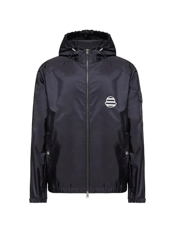 Moncler Polyamide Adjustable Hood Zip Jacket With Snap Pockets And Drawstring Hem