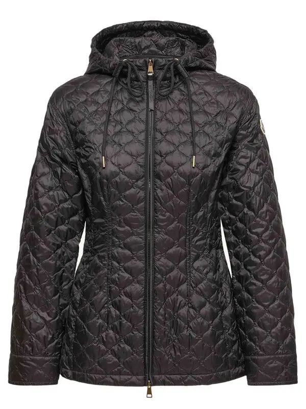 Moncler Water-repellent Down Puffer Coat With Adjustable Hood And Cuffs - Nero