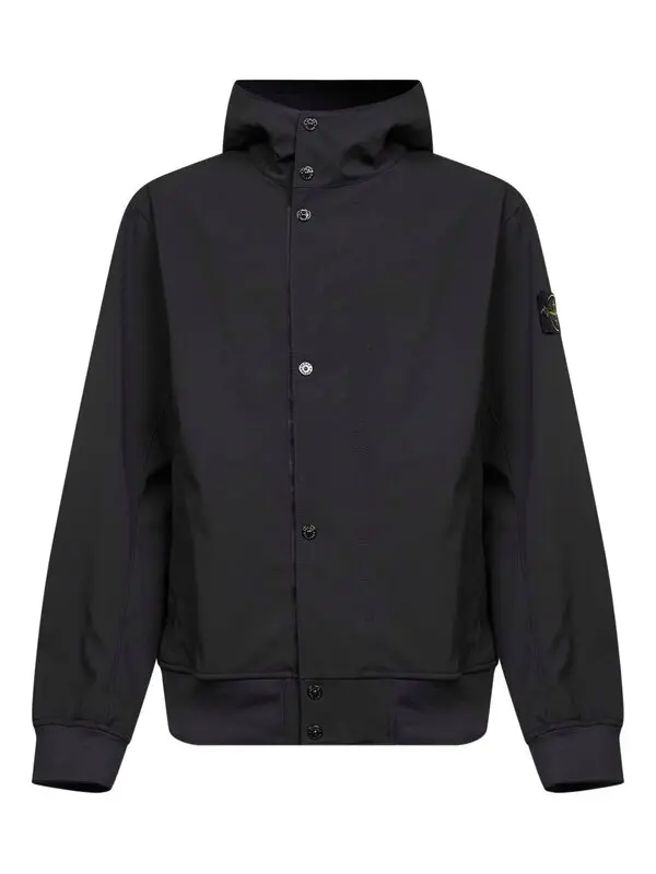 Stone Island No-remove Brand: Tech Hooded Jacket With Internal Drawstring, Concealed Zip Pockets & Ribbed Trim