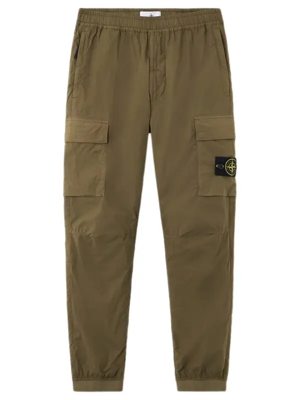Stone Island Cargo Pants With Vertical Zip Hand Pockets And Flap Bellows Pockets