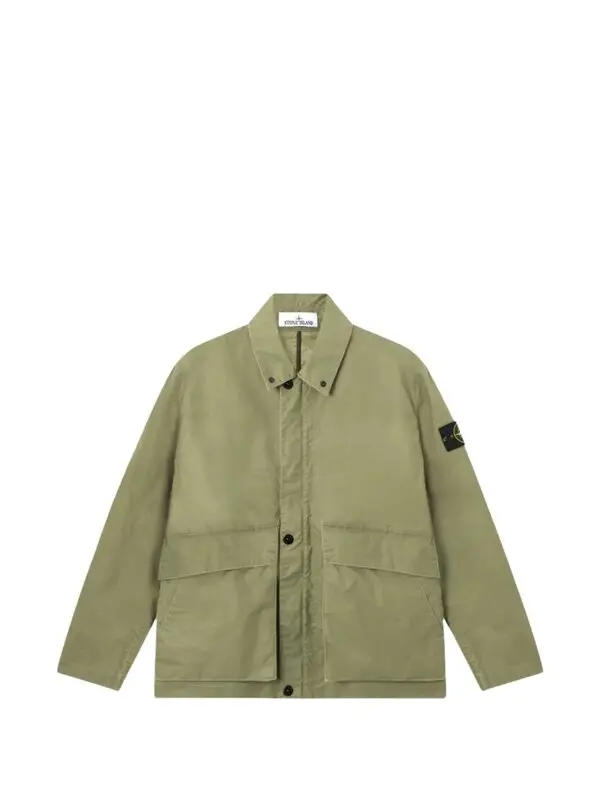 Stone Island Stand-collar Zip Jacket With Snap-placket Pockets