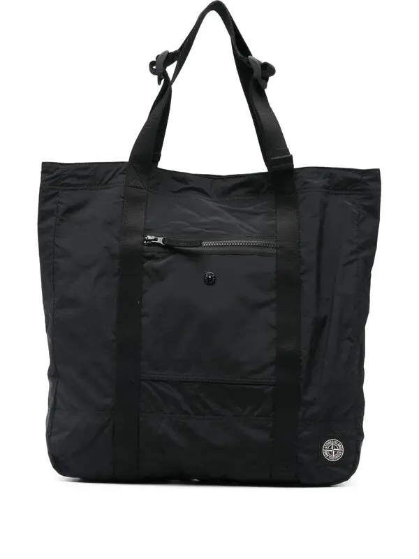 Stone Island Crossbody Bag With Compass Patch - Nero