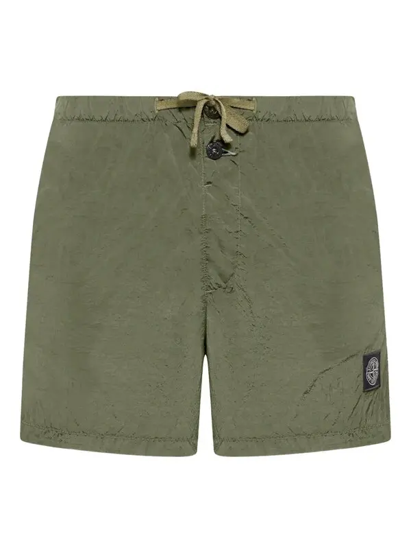 Stone Island Slim-fit Cargo Shorts With Contrasting Stitching And Compass Patch