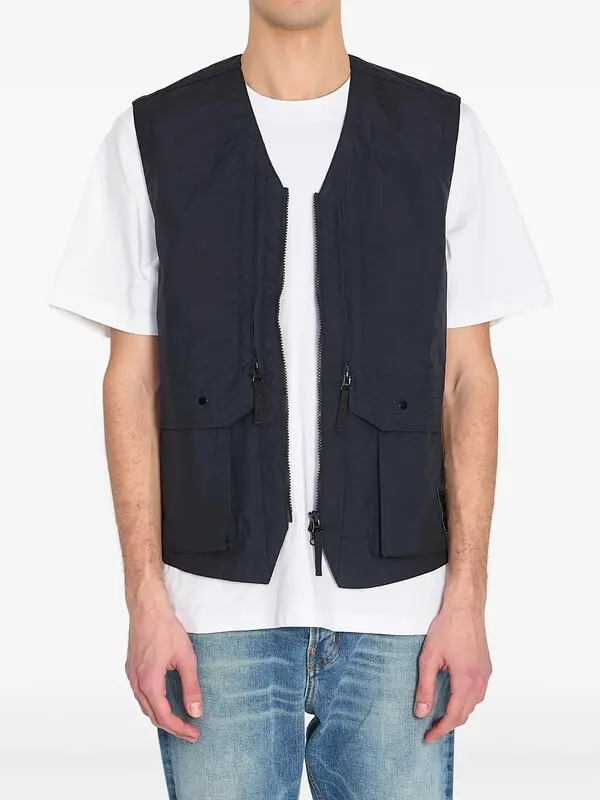 Stone Island Zip-up Vest With Flap Pockets - Blu