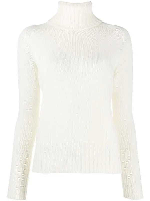 DRUMOHR 100% Merino Wool Turtleneck Sweater - Ivory