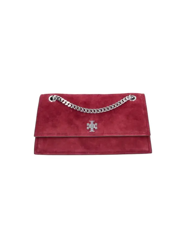 Tory Burch Suede Chain Strap Shoulder Bag - Red