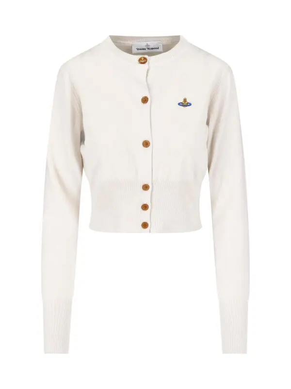 VIVIENNE WESTWOOD 85% Cotton 15% Cashmere Crewneck Sweater - White