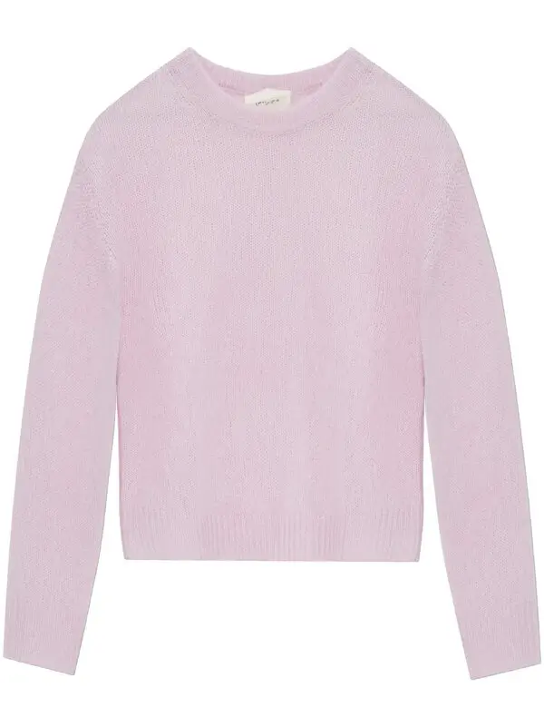 LISA YANG Cashmere-silk Ribbed Crew Neck Drop-shoulder Sweater - Rosa