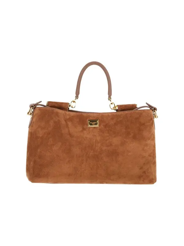 Dolce & Gabbana Italian Calf Leather Shoulder Bag - Brown