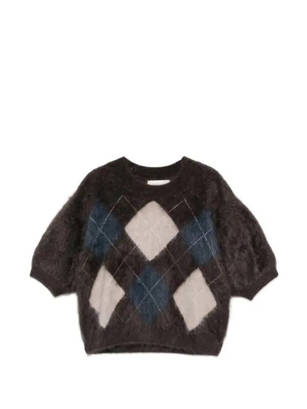 LISA YANG Crewneck Cashmere Sweater With Puff Sleeves - Marrone