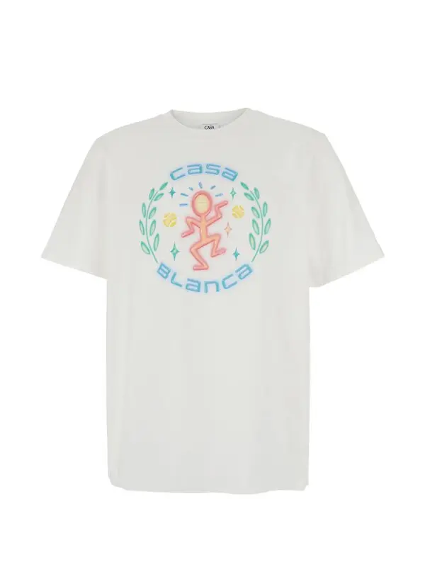 Casablanca Graphic Print Crew Neck Short-sleeve T-shirt - Bianco