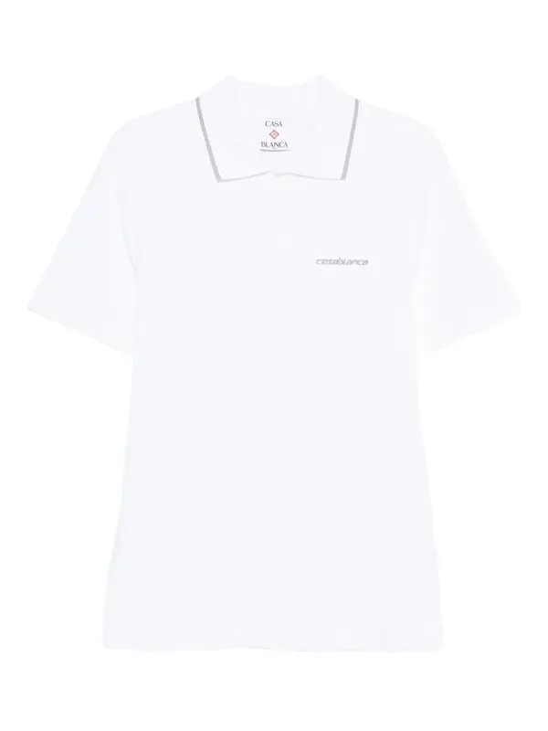 Casablanca Embroidered Cotton Piqué Polo Shirt