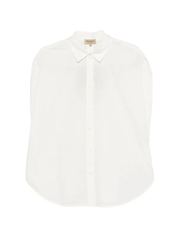 Woolrich Oversized Sleeveless Cotton Poplin Shirt - Bianco