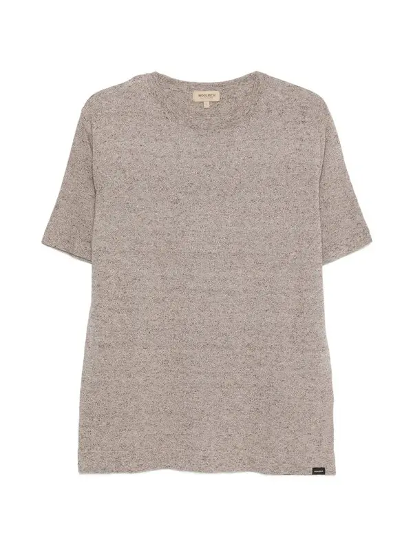 Woolrich Short-sleeve Cotton-linen Knit T-shirt - Marrone