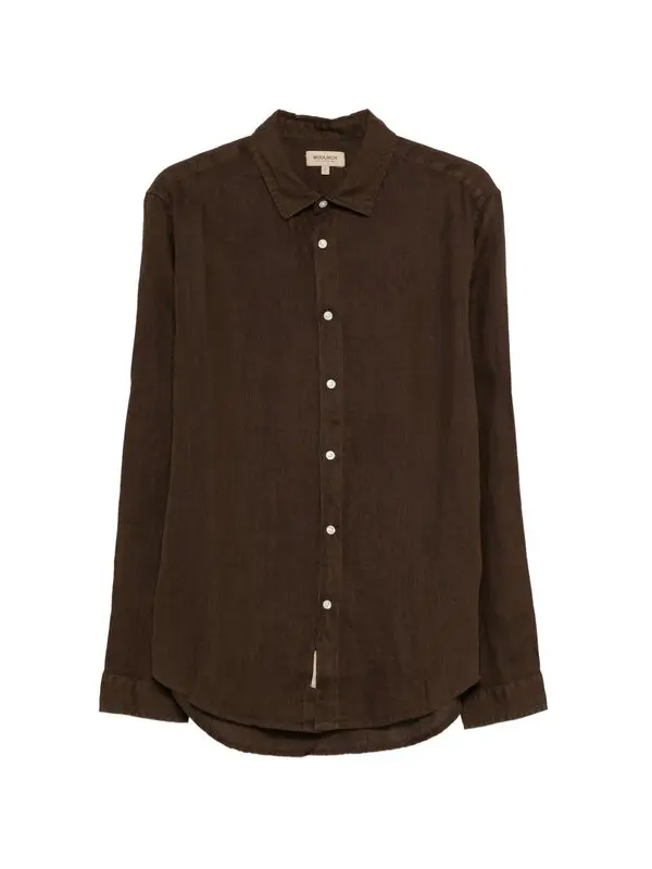 Woolrich 100% Linen Long-sleeve Button-down Shirt