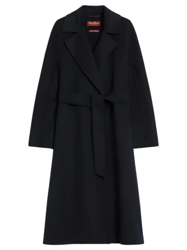 Max Mara Double-drap Wool, Cashmere & Silk Wrap Jacket With Kimono Sleeves - Blu