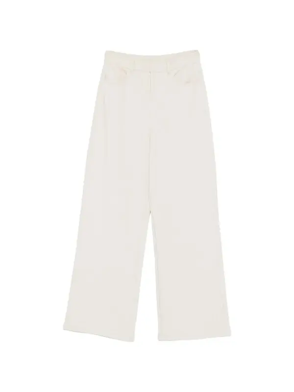 Max Mara T-shirt Trousers With Zip And Button Closure - Bianco