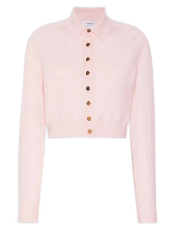 Sportmax Pure Virgin Wool Collared Ribbed Sweater - Rosa