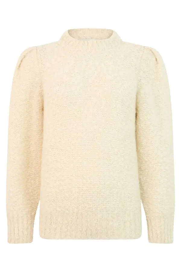Isabel Marant Étoile Style Balloon Sleeve Wool Sweater With High Collar