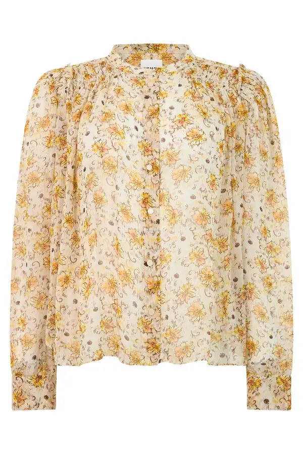 MARANT ETOILE Floral Lightweight Button-front Shirt - Yellow