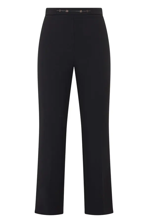 Elisabetta Franchi Straight-leg High-waist Pants With Buckled Detail