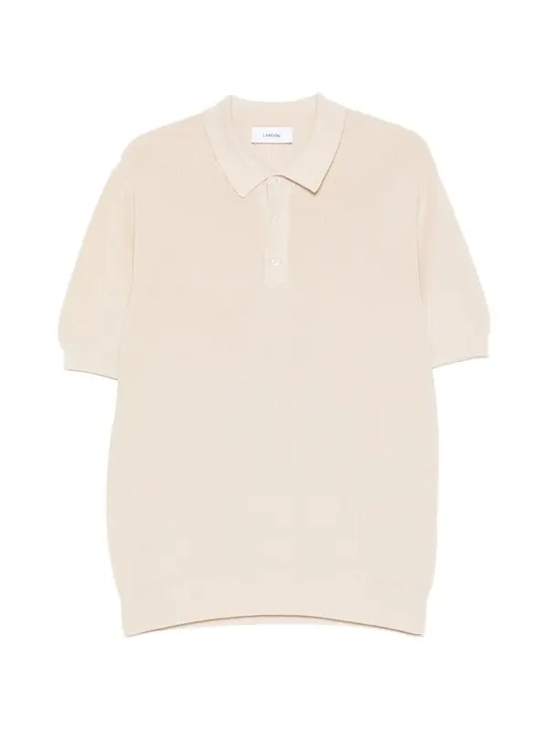 LARDINI Knit Polo Shirt With Short Sleeves