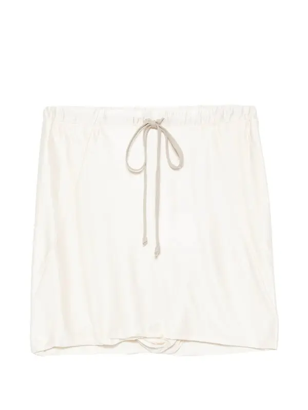 Rick Owens Mini T-shirt Shorts With Drawstring Waist And Double-layer Side Pockets - Bianco