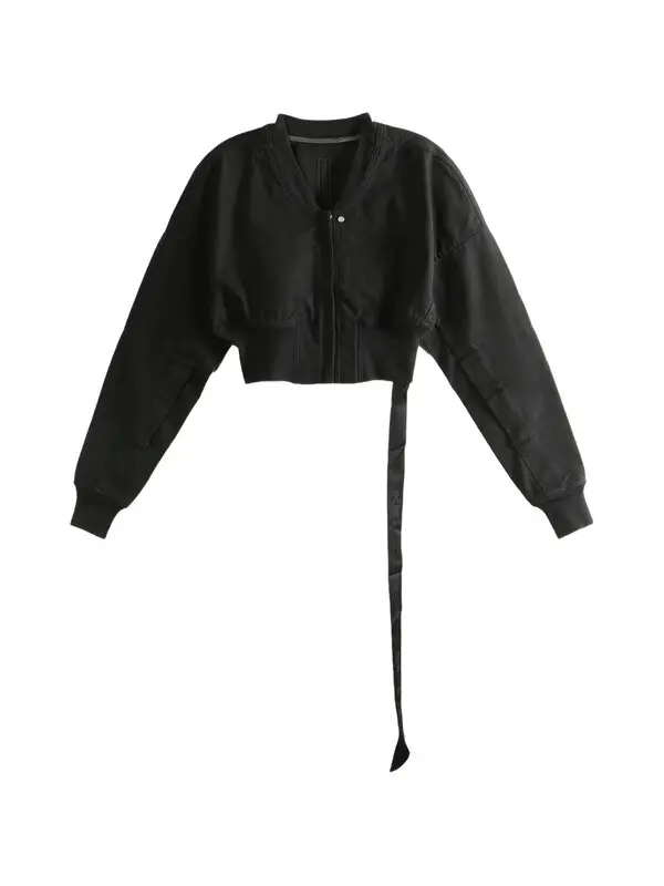 Rick Owens Cropped Zip-up Bomber Jacket - Nero