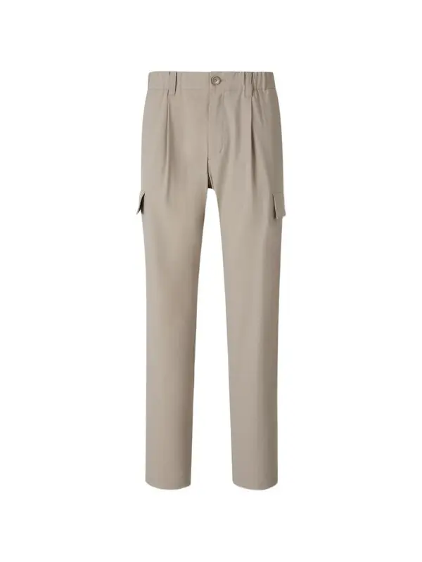 Herno Melange-effect Pleated Trousers For - Chantilly