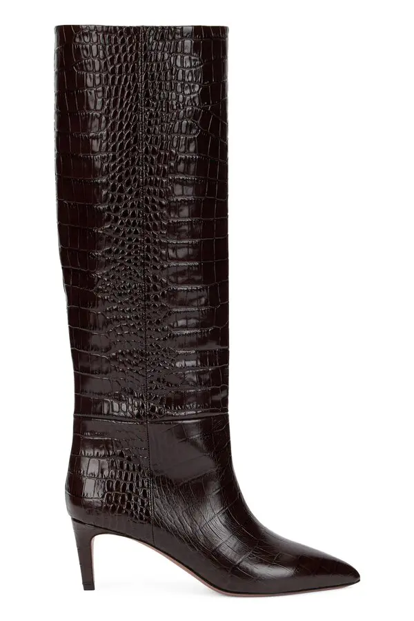 Paris Texas Tall Leather Boot - Brown