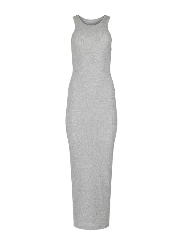 ENTIRE STUDIOS Round Neck Sleeveless Slim Fit Midi Dress - Grigio