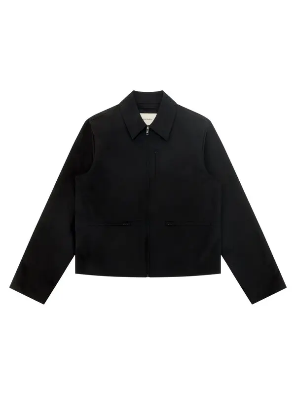 ENTIRE STUDIOS Front-zip Cotton-nylon Jacket With Chest Pocket And Slit Pockets - Nero