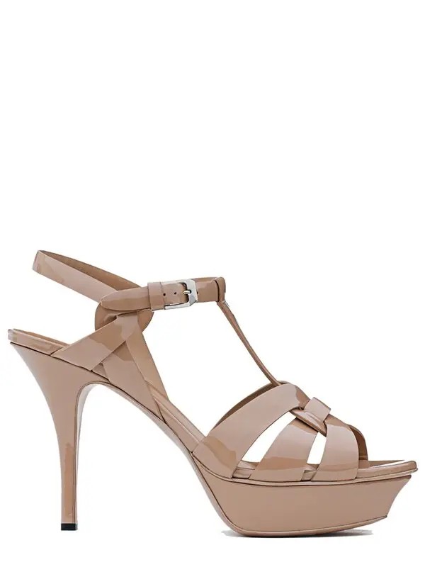 Saint Laurent Covered Heel Sandals With Adjustable Ankle Strap, 7.5 Cm