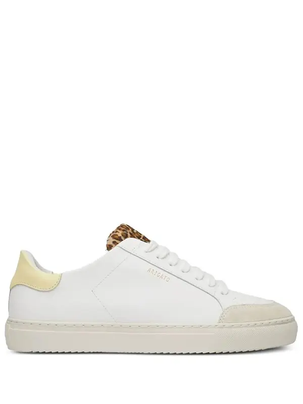 Axel Arigato Leather Sneakers With Suede Trim And Metallic Gold Logo