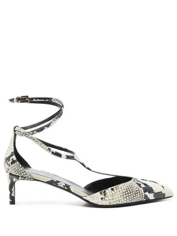Khaite Python-print Ankle Strap Pumps - Verde