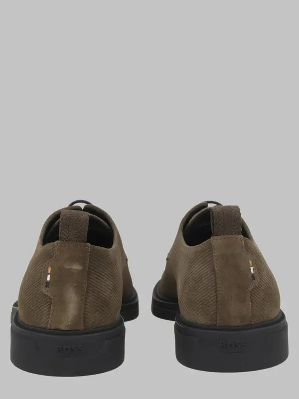BOSS Leather & Rubber Loafers - Green