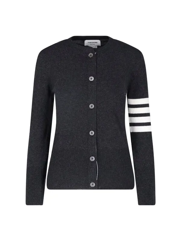Thom Browne 100% Cashmere Crewneck Sweater For - Grey