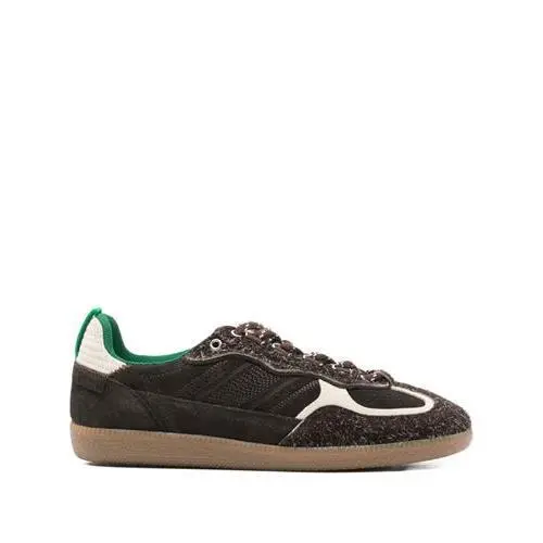 ALOHAS Leather Sneakers With Rubber Sole And White Piping