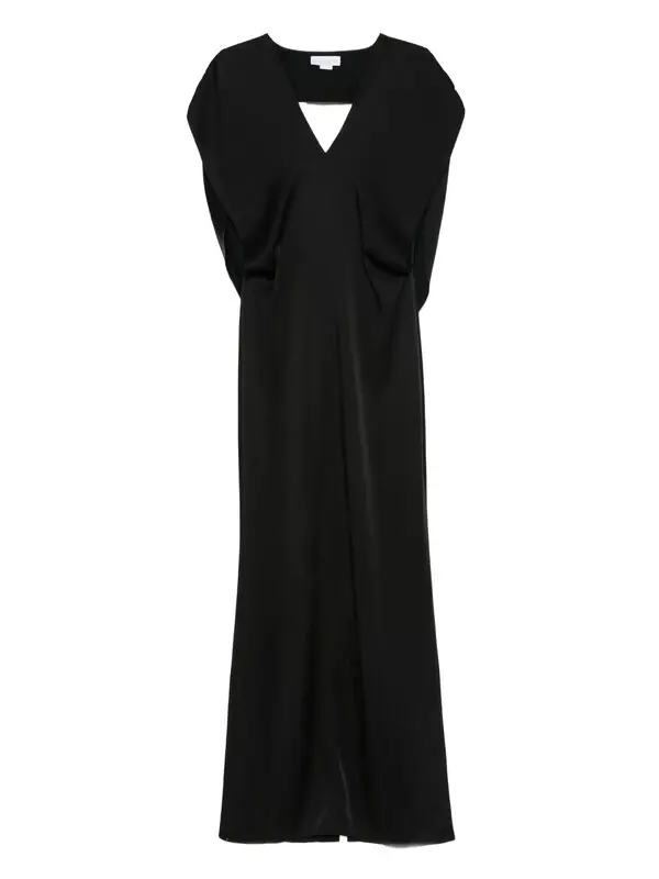 Stella McCartney Plunge V-neck Midi Dress - Nero