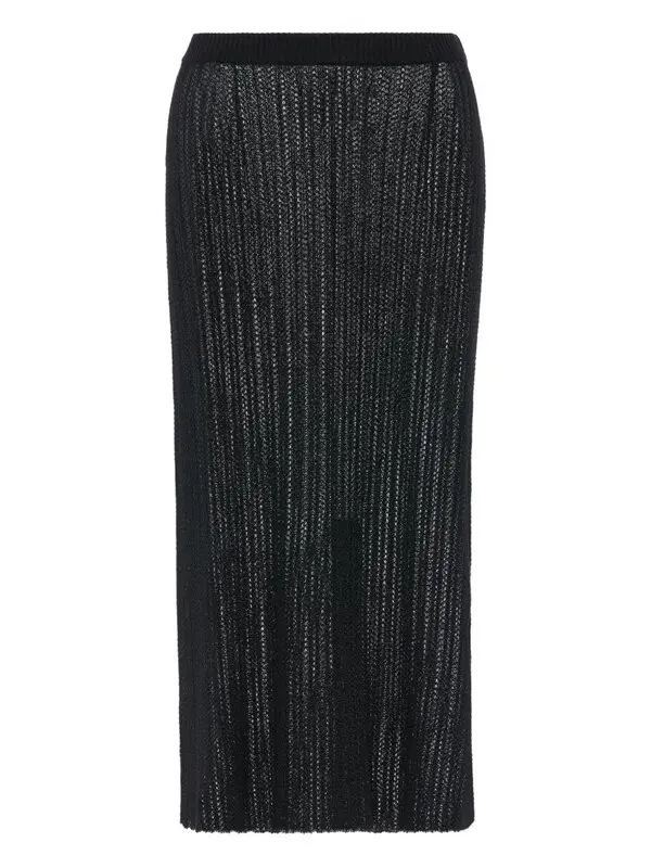 MAISON MARGIELA Gauge 14 Midi Skirt With Four Stitches - Nero