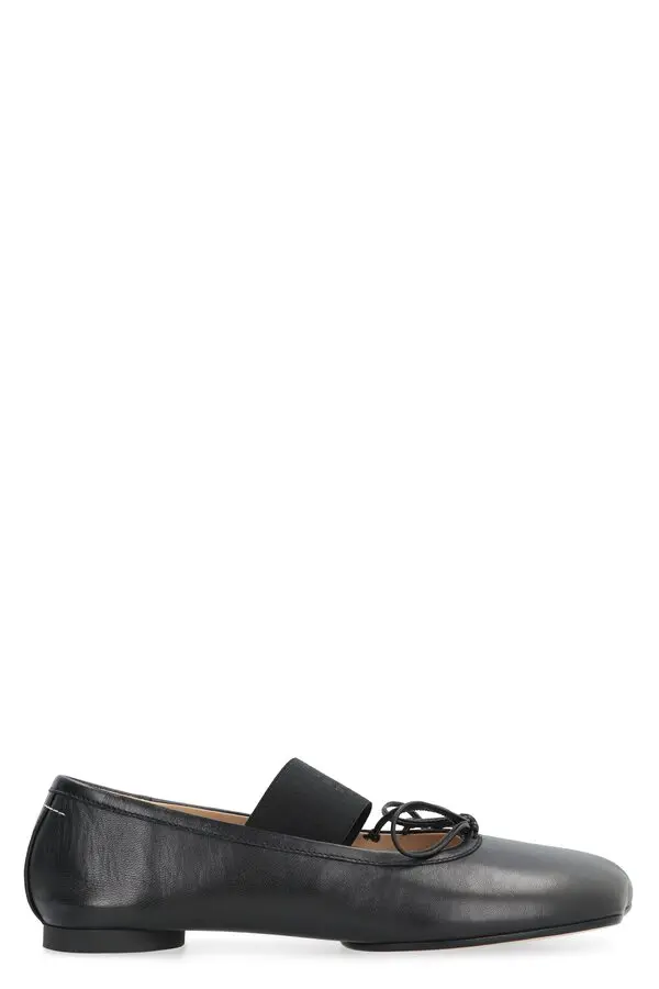 MAISON MARGIELA Anatomic Leather Ballet Flats With Elastic Insert And Bow