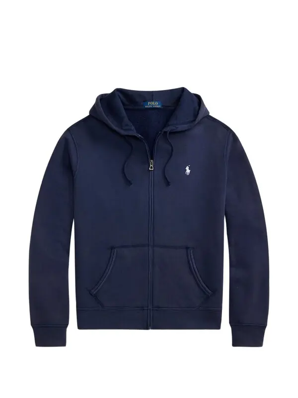 Polo Ralph Lauren Zip Up Hoodie With Embroidered Pony - Blu