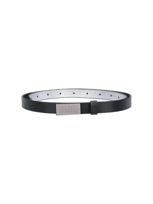 MAISON MARGIELA Leather Belt With Metallic Hardware