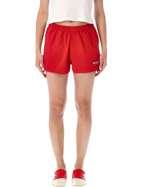 SPORTY & RICH Mini Shorts - Ruby White