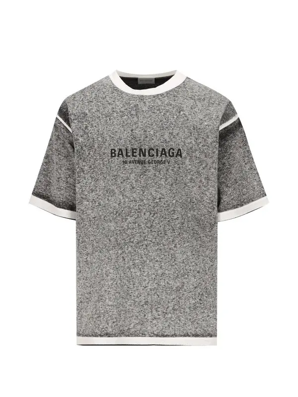 Balenciaga Logo-print Heathered T-shirt For