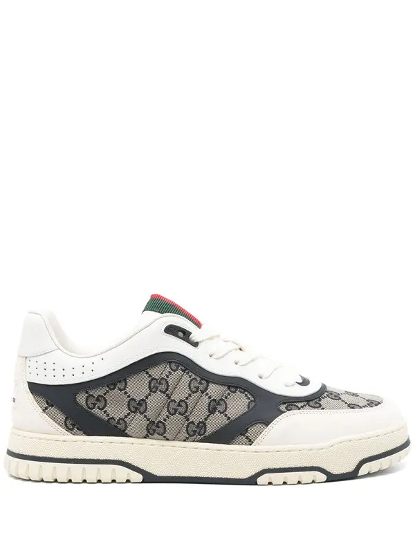 Gucci Gg Cross Lace-up Sneakers With Web Stripe