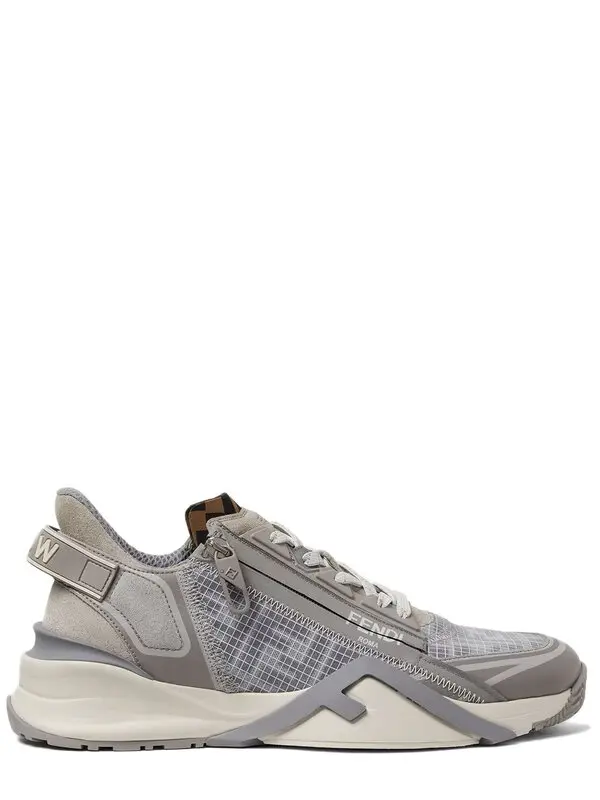 Fendi Slip-on Sneakers With Elastic Laces And Side Zip