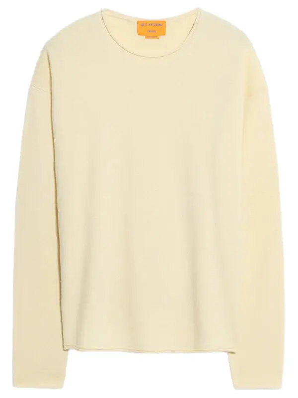 Guest In Residence Cashmere Round Neck Sweater With Rolled Trim - Giallo