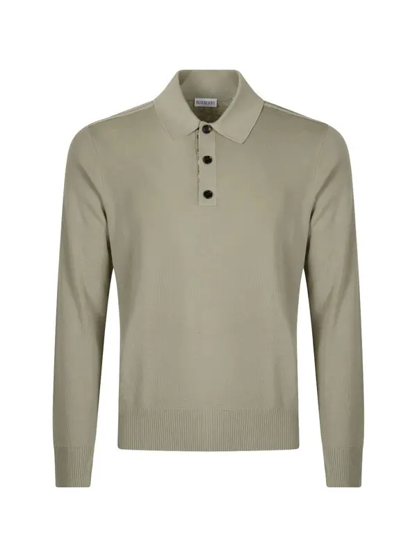 Burberry Wool Sweater With Check Placket
