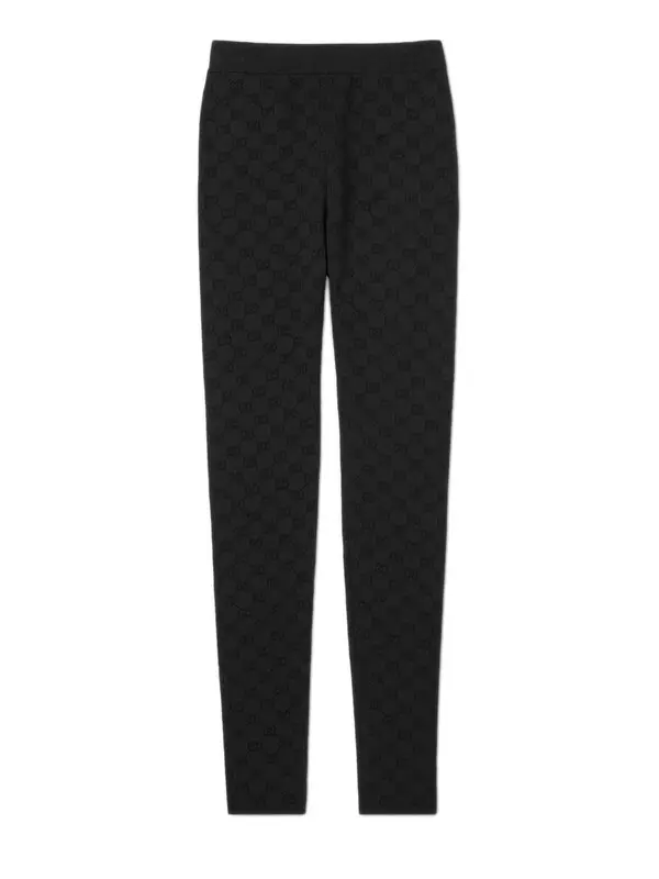 Gucci Gg Jacquard Viscose Trousers - Nero